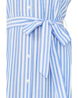 Vince Camuto Sleeveless Striped Button-up Maxi Dress - Blue Cloud