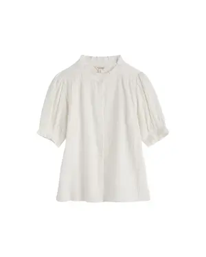 SEASALT CORNWALL Button-up Puff Sleeve Shirt - Chalk