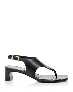 STUART WEITZMAN Square Toe Thong Sandals With Ankle Strap