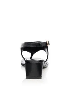 STUART WEITZMAN Square Toe Thong Sandals With Ankle Strap
