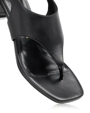 STUART WEITZMAN Square Toe Thong Sandals With Ankle Strap