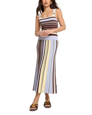 NOBODY'S CHILD Multi Stripe Knit Dress - Brown