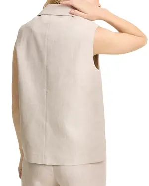 NOBODY'S CHILD Sleeveless Boxy Blazer With Notched Lapel