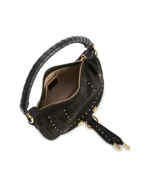 Chloé Marcie Mini Suede Saddle Bag - Black