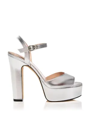 STUART WEITZMAN Reade Platform Sandals - Silver