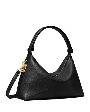 Tory Burch Mellow Leather Shoulder Bag - Black