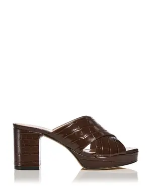 STUART WEITZMAN Dyna Croc Effect Platform Sandals