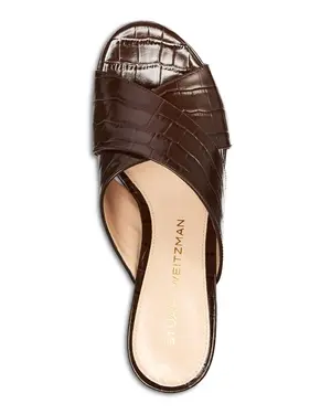 STUART WEITZMAN Dyna Croc Effect Platform Sandals