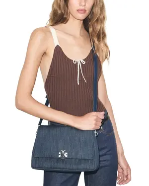 Tory Burch Charlie Denim Shoulder Bag