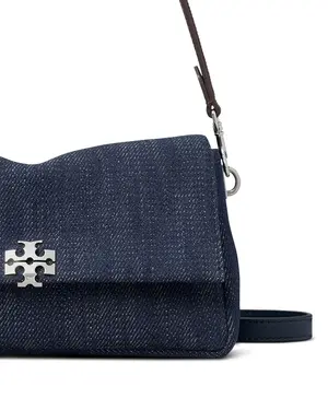Tory Burch Charlie Denim Shoulder Bag - Midnight