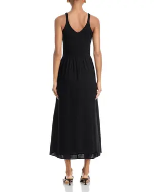 Xirena Fallon Ribbed V-neck Button-detailed Midi Dress