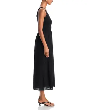 Xirena Fallon Ribbed V-neck Button-detailed Midi Dress