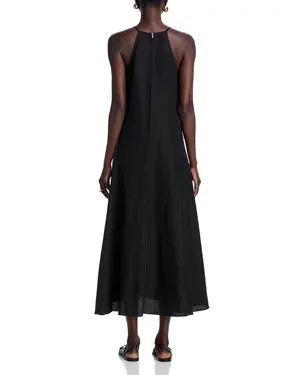 Kobi Halperin Regina Embroidered Midi Dress - Black