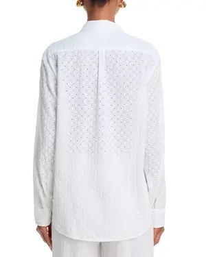 Xirena Beau Eyelet Cotton Shirt - White