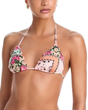 Agua Bendita X Lolita Ruched Bikini Top - Multicolor