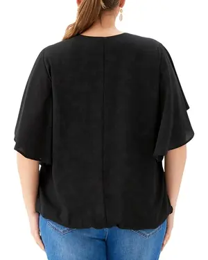 Karen Kane Flutter Sleeve V-neck Top