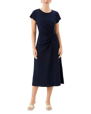 Fifteen Twenty Aveline Side Twist Midi Dress - Navy