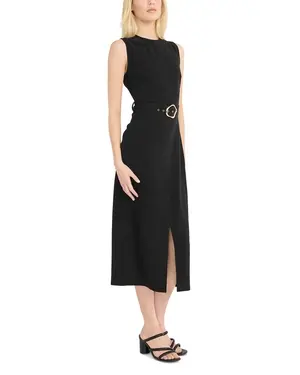 LUXELY Sleeveless Belted Dress