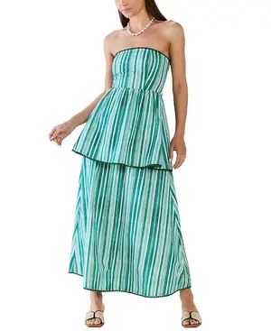 EDDY X Charli Evans Daisy Dress - Dunmore Blue Stripe