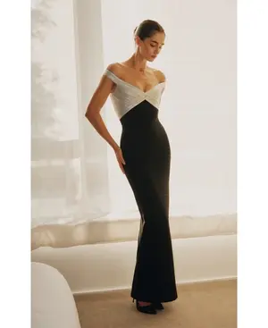 Herve Leger Metallic Bonnie Gown