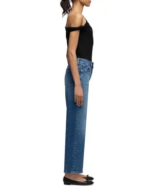 7 For All Mankind Stovepipe Straight Ankle Jeans With Embellishments