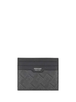 FERRAGAMO Leather Cardholder - Gray