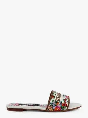 Dolce & Gabbana Embroidered Canvas Sandals - Multicolor