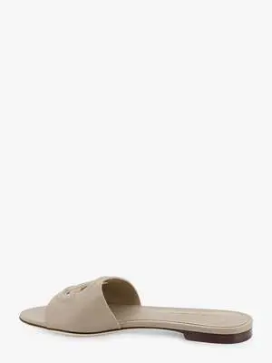Dolce & Gabbana Leather Sandals With Dg Logo - Multicolor