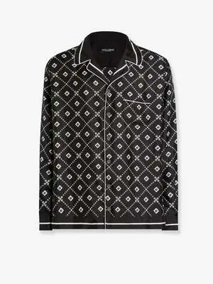 Dolce & Gabbana Silk Shirt With All-over Logo Print
