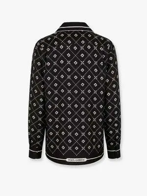 Dolce & Gabbana Silk Shirt With All-over Logo Print