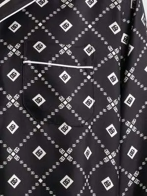 Dolce & Gabbana Silk Shirt With All-over Logo Print