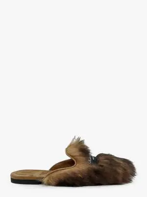 Dolce & Gabbana Shearling And Suede Sandals - Multicolor
