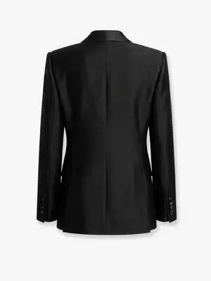 Dolce & Gabbana Black Double-breasted Faille Blazer - Multicolor