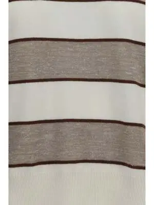 Brunello Cucinelli Striped Long Sleeve Sweater