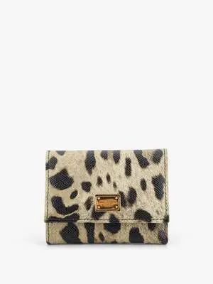 Dolce & Gabbana Hammered Leather Wallet With Animal Print - Multicolor