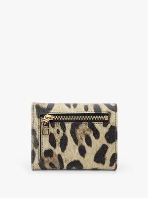 Dolce & Gabbana Hammered Leather Wallet With Animal Print