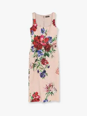Dolce & Gabbana Sleeveless Fiori Print Dress - Multicolor