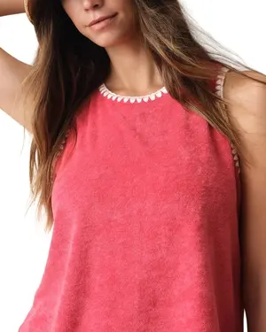 Marine Layer Flip Terry Shell Tank Top - Red