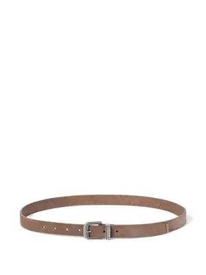 Brunello Cucinelli Suede Belt With Vintage-effect Buckle - Multicolor