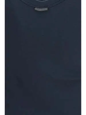 Brunello Cucinelli Ribbed Cotton Tank Top With Monili Detail - Blue