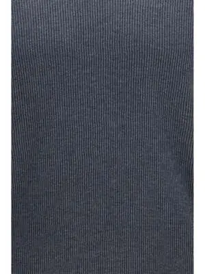 Brunello Cucinelli Cotton Ribbed Polo - Gray