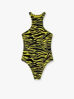 Attico Zebra Print Lycra One-piece Swimsuit - Multicolor