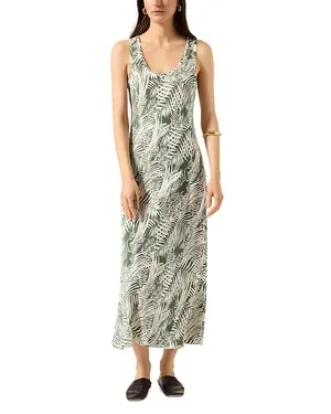 ARGENT Silk Tank Dress With Tropical Print