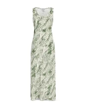 ARGENT Silk Tank Dress With Tropical Print