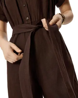 Whistles Utility Linen Jumpsuit