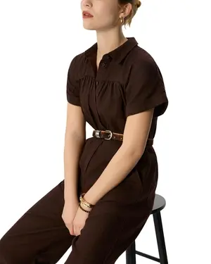 Whistles Utility Linen Jumpsuit