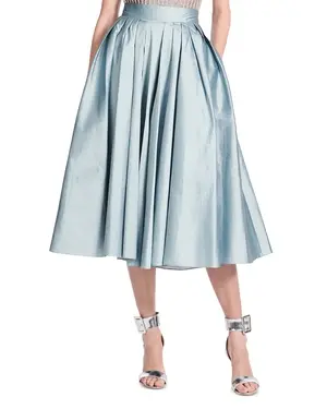 EMILY SHALANT Tea Length Pleated Taffeta Skirt