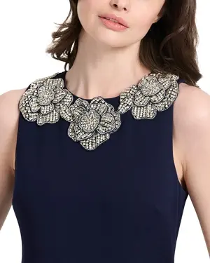 EMILY SHALANT Embellished Floral Neck Gown