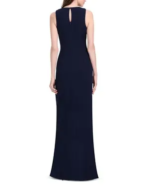 EMILY SHALANT Embellished Floral Neck Gown