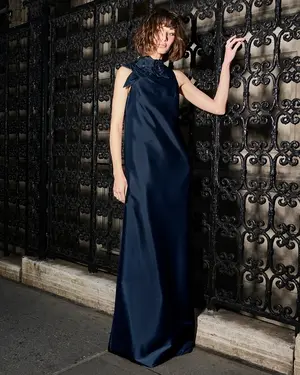 EMILY SHALANT Sleeveless Gown With Floral Embellishment